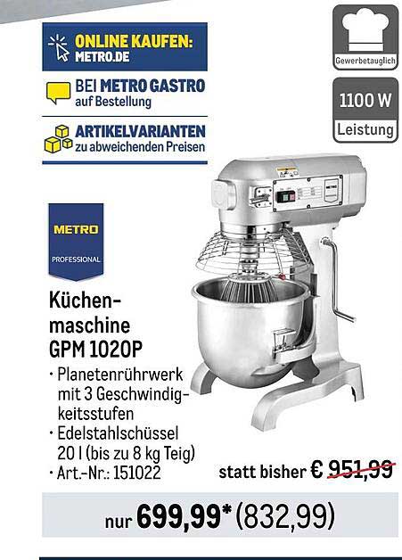 Metro Professional Küchenmaschine Gpm 1020p Angebot bei METRO ...