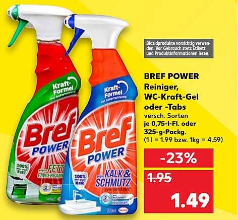 Bref Power Reiniger Wc-kraft-gel Oder -tabs Angebot bei Kaufland ...