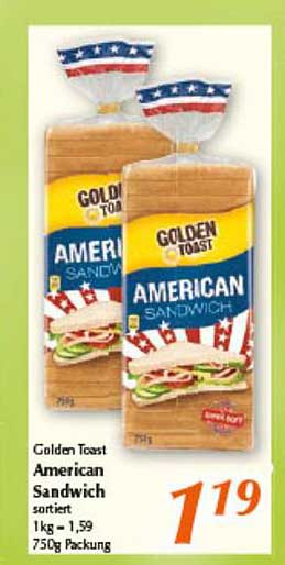 Golden Toast American Sandwich Angebot bei Inkoop - 1Prospekte.de