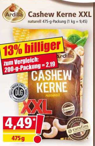 Ardilla Cashew Kerne XXL Angebot bei NORMA - 1Prospekte.de