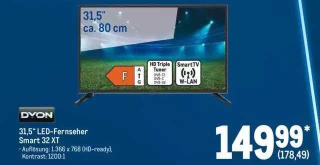 Dyon 31,5" Led-fernseher Smart 32 Xt Angebot bei METRO - 1Prospekte.de