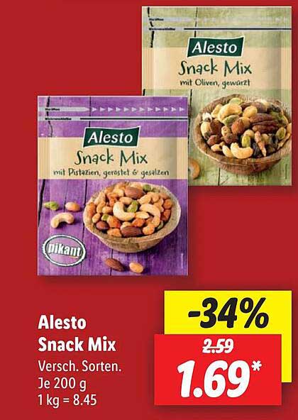 Alesto Snack Mix Angebot bei Lidl - 1Prospekte.de
