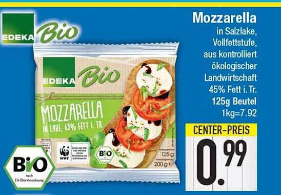 Edeka Bio Mozzarella Angebot bei E Center - 1Prospekte.de