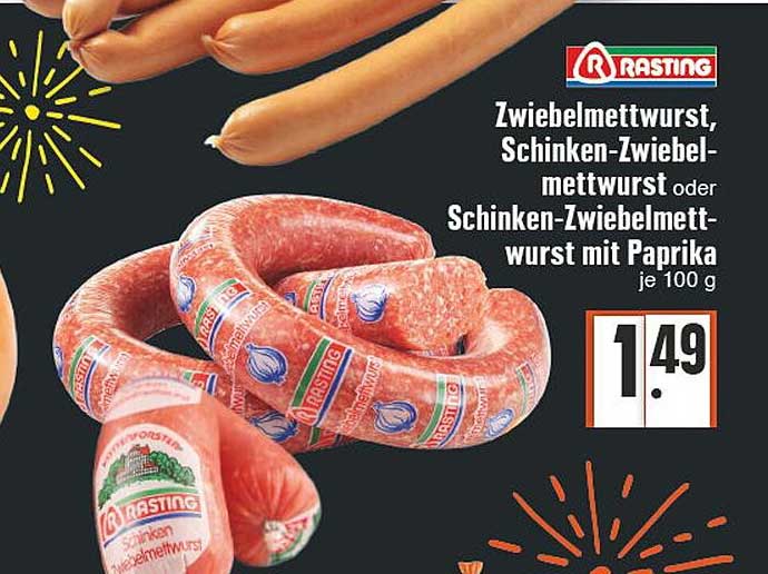 Rasting Zwiebelmettwurst Oder Schinken-zwiebelmettwurst Angebot bei ...