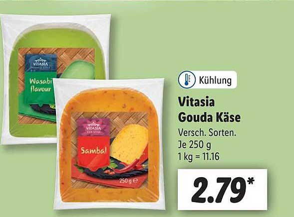 Vitasia Gouda Käse Angebot bei Lidl - 1Prospekte.de