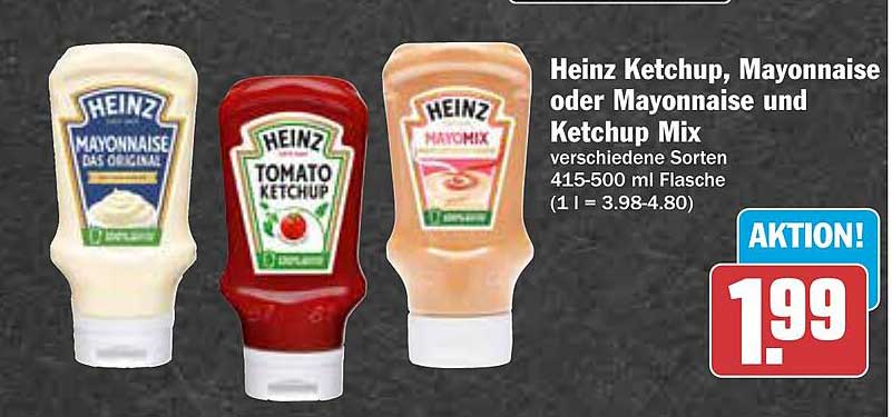 Heinz Ketchup, Mayonnaise Oder Mayonnaise Und Ketchup Mix Angebot bei ...