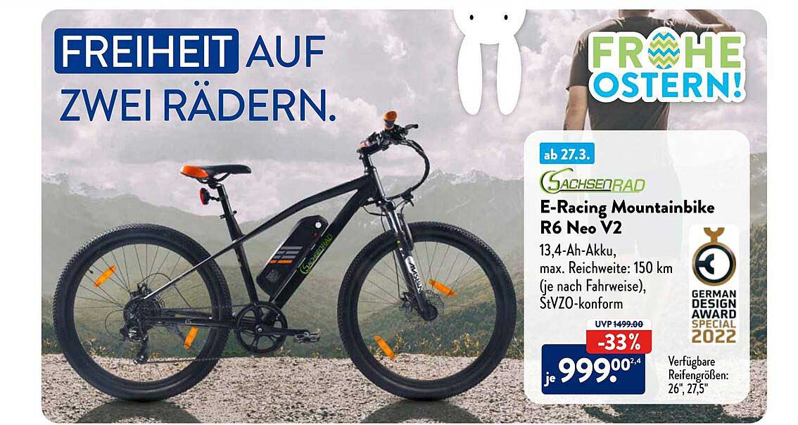 E-racing Mountainbike R6 Neo V2 Angebot bei ALDI SÜD - 1Prospekte.de