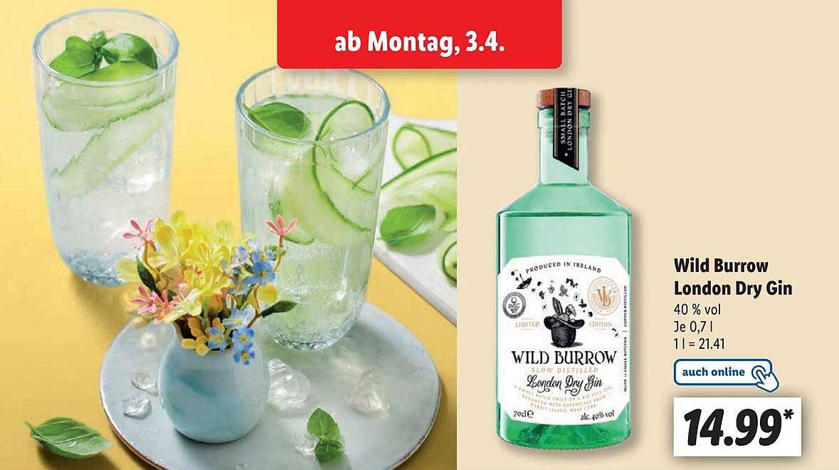 Wild Burrow London Dry Gin Angebot bei Lidl - 1Prospekte.de