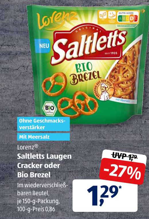 Lorenz Saltletts Laugen Cracker Oder Bio Brezel Angebot bei ALDI SÜD ...