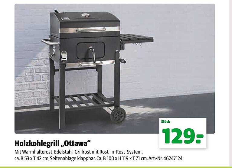 Holzkohlegrill „ottawa“ Angebot bei Hagebaumarkt - 1Prospekte.de