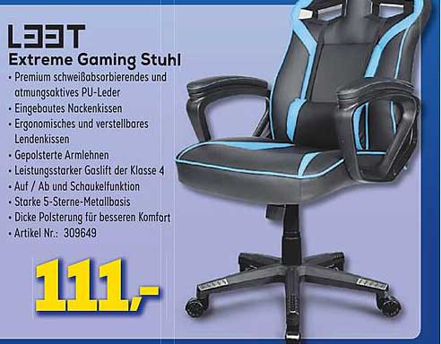 Leet Extreme Gaming Stuhl Angebot bei Euronics
