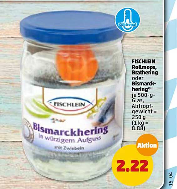 Fischlein Rollmops, Brathering Oder Bismarckhering Angebot bei Penny ...