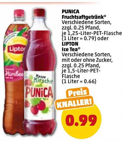 Punica Fruchtsaftgetränk Oder Lipton Ice Tea Angebot bei Penny ...