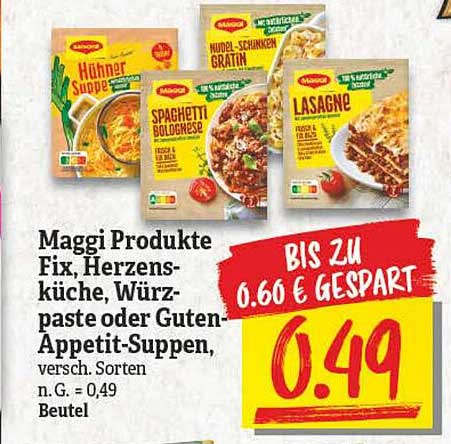 Maggi Produkte Fix, Herzens-küche, Würz-paste Oder Guten-appetit-suppen ...