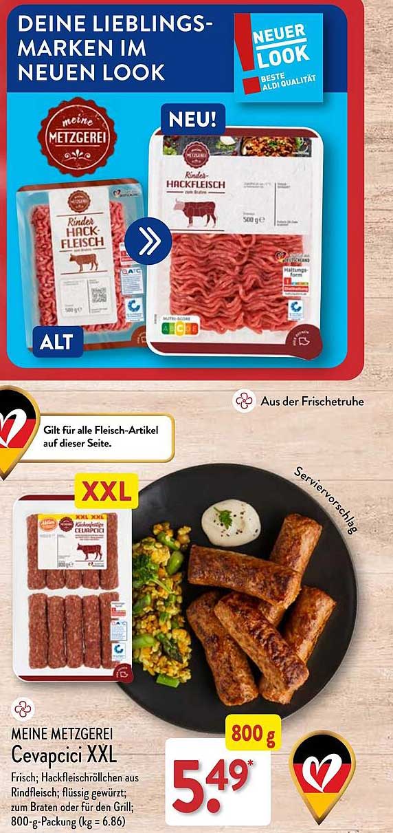 Meine Metzgerei Cevapcici XXL Angebot bei ALDI Nord - 1Prospekte.de