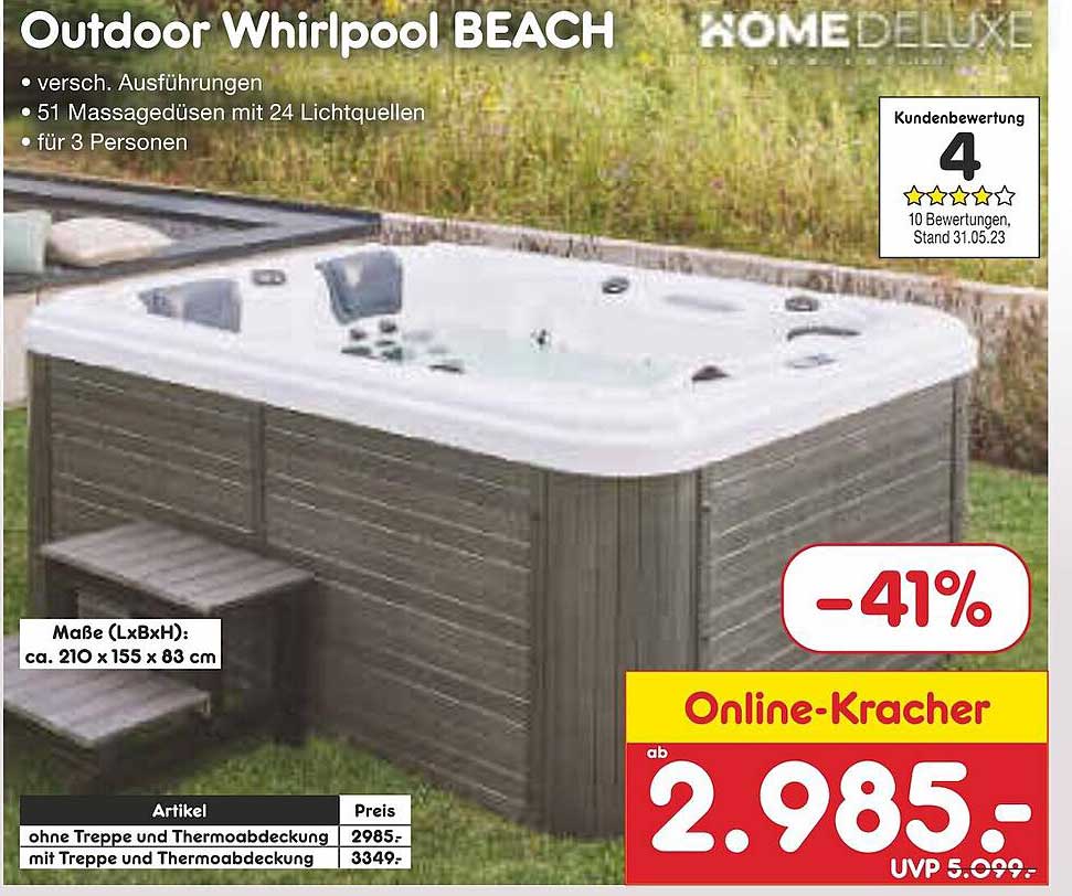 Outdoor Whirlpool Beach Home Deluxe Angebot bei Netto Marken-Discount ...