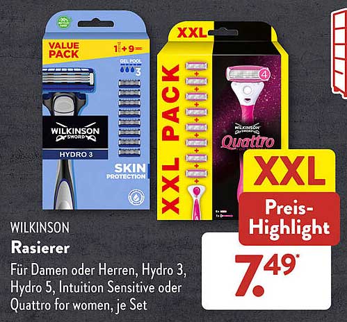 Wilkinson Rasierer Angebot bei ALDI SÜD - 1Prospekte.de
