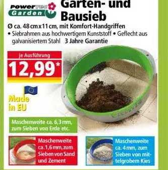 Powertec Garden Garten- Und Bausieb Angebot bei NORMA - 1Prospekte.de