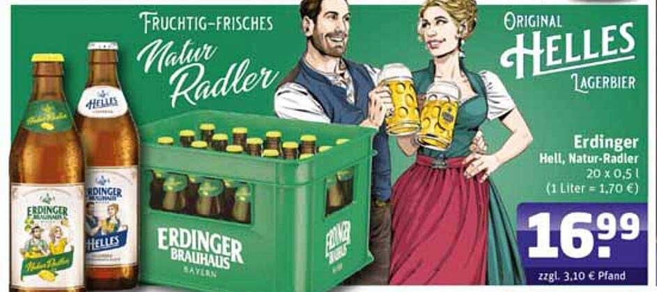 Erdinger Hell, Natur-radler Angebot bei Schluckspecht - 1Prospekte.de