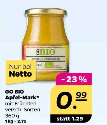 Go Bio Apfel-mark Angebot bei Netto - 1Prospekte.de