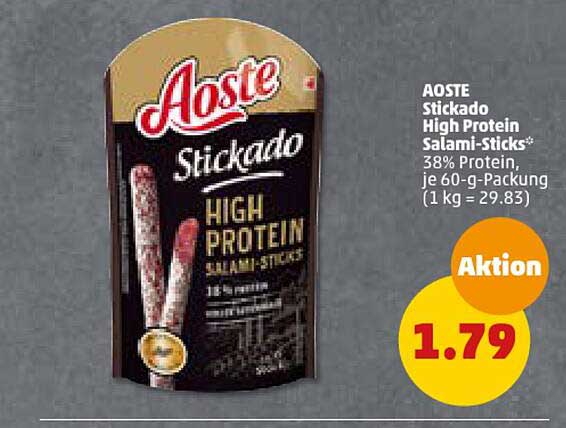 Aoste Stickado High Protein Salami-sticks Angebot bei Penny - 1Prospekte.de
