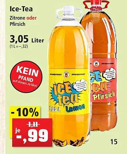 Ice-tea Zitrone Oder Pfirsich Angebot bei Thomas Philipps - 1Prospekte.de
