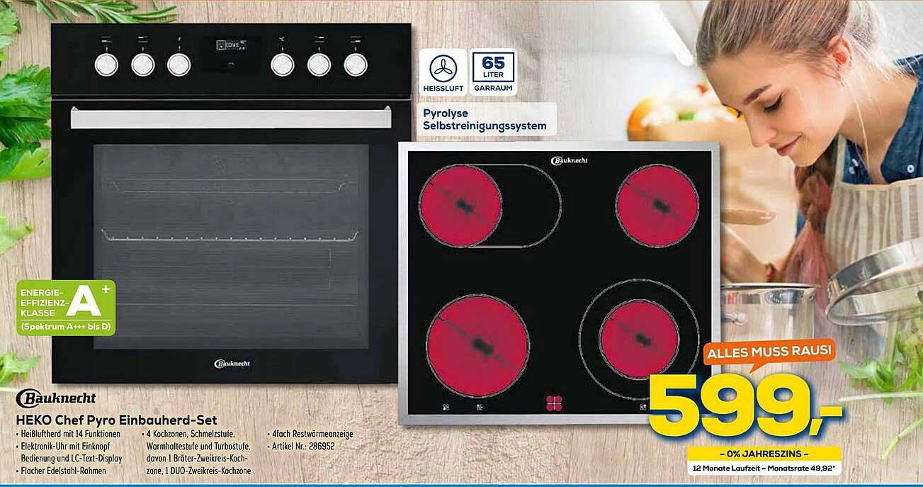 Bauknecht Heko Chef Pyro Einbauherd Set Angebot bei Euronics