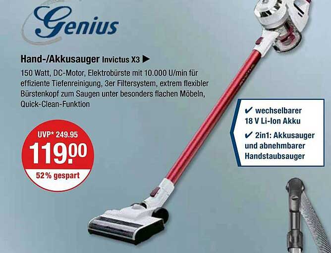 Genius Hand-akkusauger Angebot bei V-Markt - 1Prospekte.de