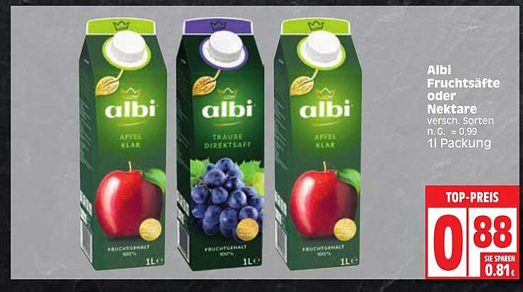 Albi Fruchtsäfte Oder Nektare Angebot bei EDEKA - 1Prospekte.de