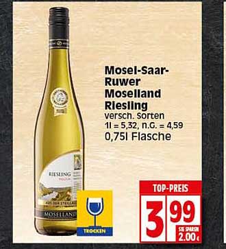 Mosel-saar-ruwer Moselland Riesling Angebot bei Elli Markt - 1Prospekte.de