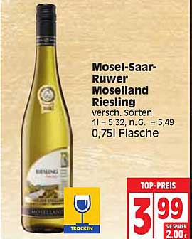 Mosel-saar-ruwer Moselland Riesling Angebot bei EDEKA - 1Prospekte.de
