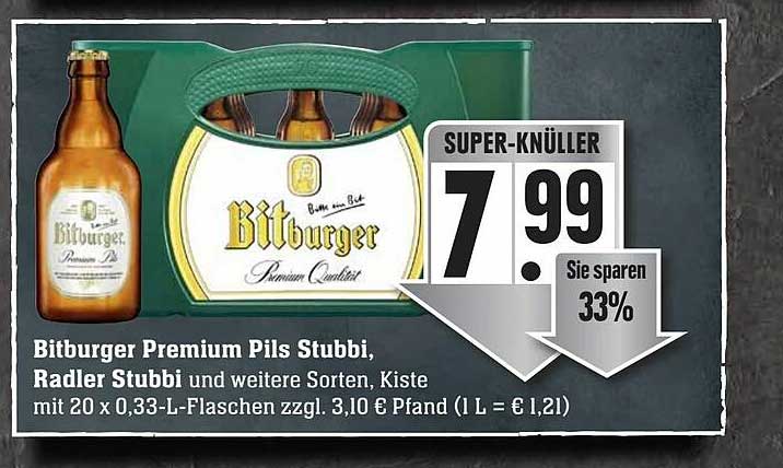 Bitburger Premium Pils Stubbi, Radler Stubbi Angebot bei EDEKA ...