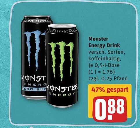 Monster Energy Drink Angebot bei REWE - 1Prospekte.de