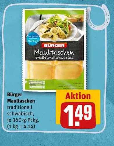 Bürger Maultaschen Angebot bei REWE - 1Prospekte.de