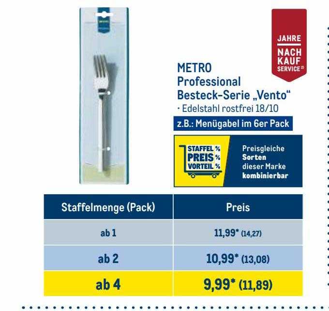 Metro Professional Besteck-serie „vento“ Angebot bei METRO