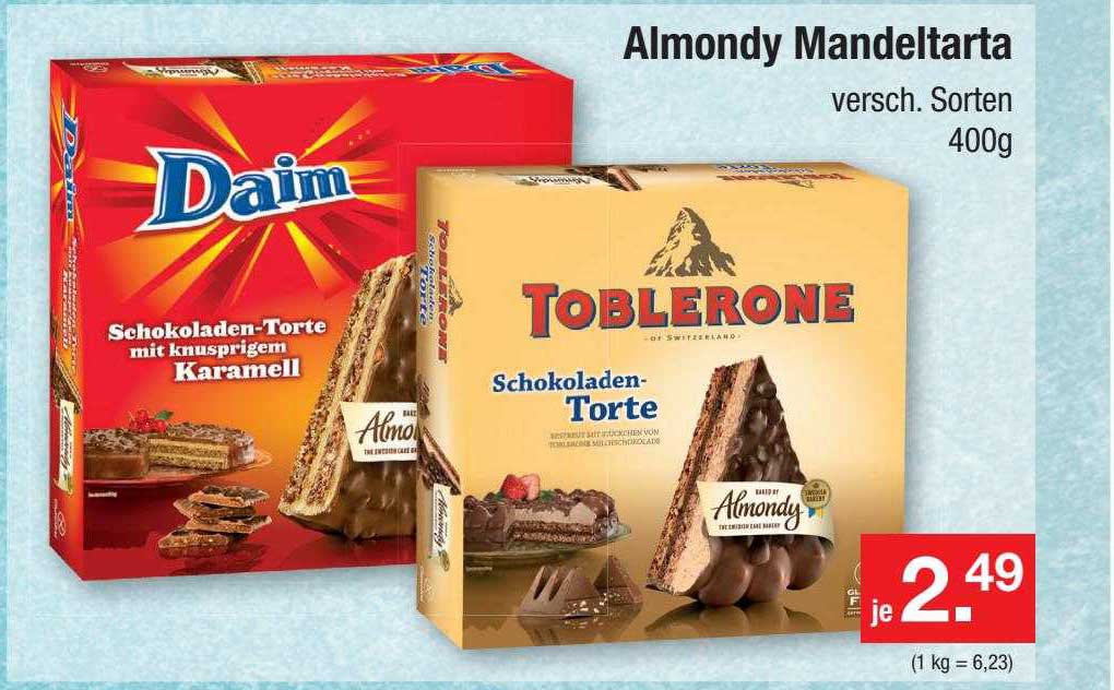 Almondy Mandeltarta Daim Oder Toblerone Angebot bei Zimmermann - 1Prospekte.de