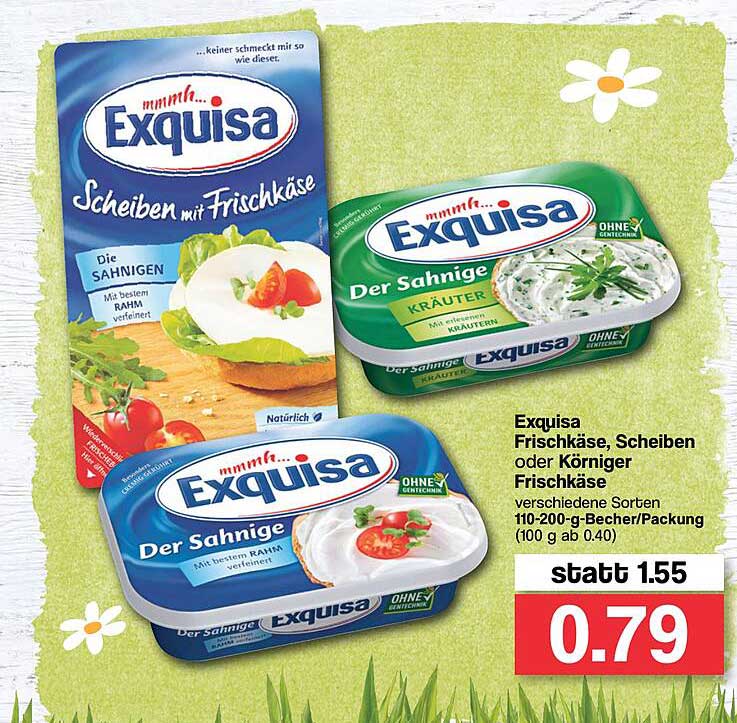 Exquisa Frischkäse, Scheiben Oder Körniger Frischkäse Angebot bei ...