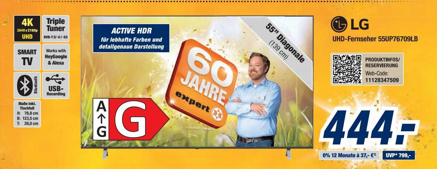 Lg Uhd-fernseher 55up76709lb Angebot bei Expert Bening - 1Prospekte.de