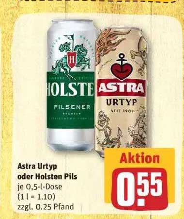 Astra Urtyp Oder Holsten Pils Angebot bei REWE - 1Prospekte.de