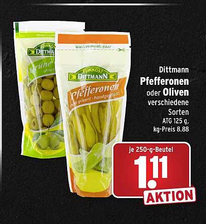 Dittmann Pfefferonen Oder Oliven Verschiedene Sorten Angebot bei Wasgau ...