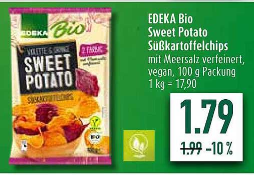 Edeka Bio Sweet Potato Süßkartoffelchips Angebot bei Diska - 1Prospekte.de
