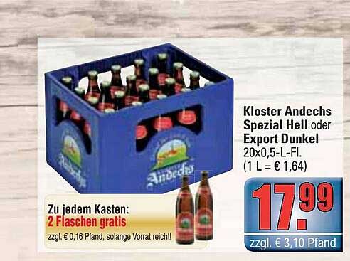 Kloster Andechs Spezial Hell Oder Export Dunkel Angebot bei Alldrink ...