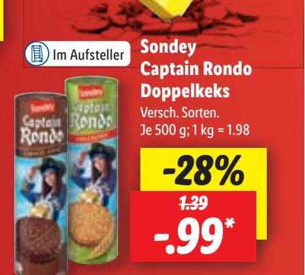 Sondey Captain Rondo Doppelkeks Angebot bei Lidl - 1Prospekte.de