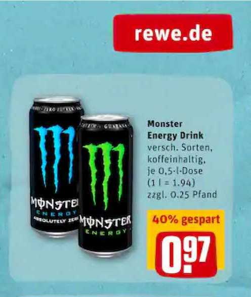 Monster Energy Drink Angebot bei REWE - 1Prospekte.de
