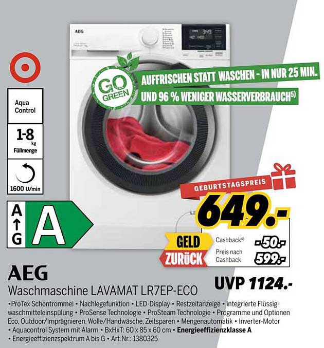 Aeg Waschmaschine Lavamat Lr7ep-eco Angebot bei MEDIMAX - 1Prospekte.de