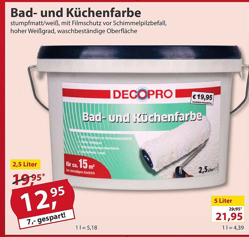 Decopro Bad- Und Küchenfarbe Angebot bei Sonderpreis Baumarkt