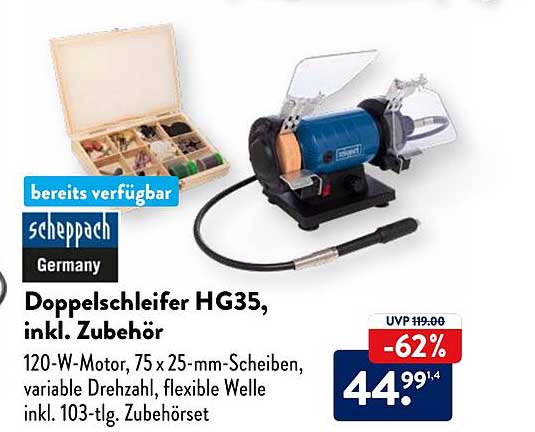 Doppelschleifer Hg35, Inkl. Zubehör Angebot bei ALDI Nord - 1Prospekte.de