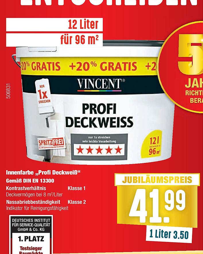 Innenfarbe „profi Deckweiß“ Gemäß Din En 13300 Angebot bei Hellweg ...