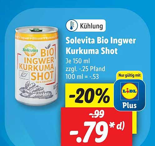 Solevita Bio Ingwer Kurkuma Shot Angebot bei Lidl - 1Prospekte.de