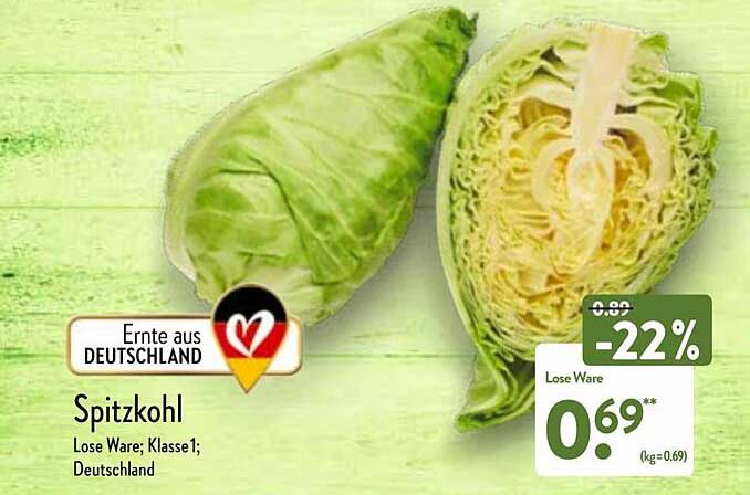 Spitzkohl Angebot bei ALDI Nord